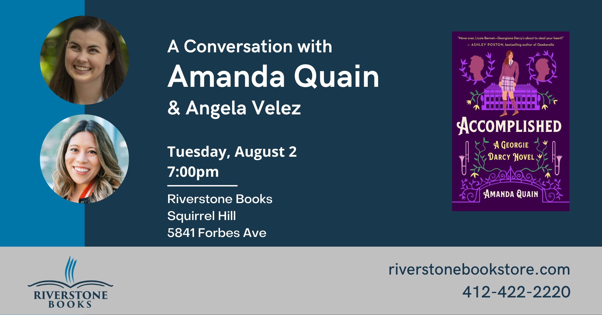 Amanda Quain with Angela Velez — Riverstone Books