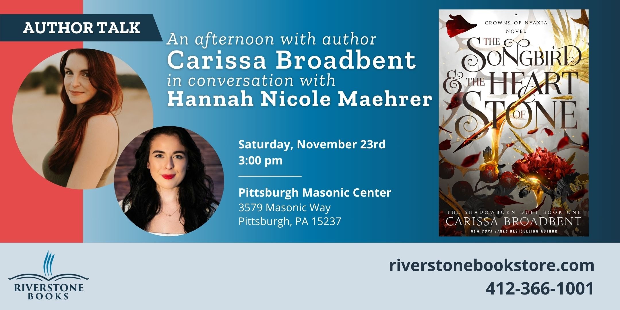 An Afternoon with author Carissa Broadbent with Hannah Nicole Maehrer ...
