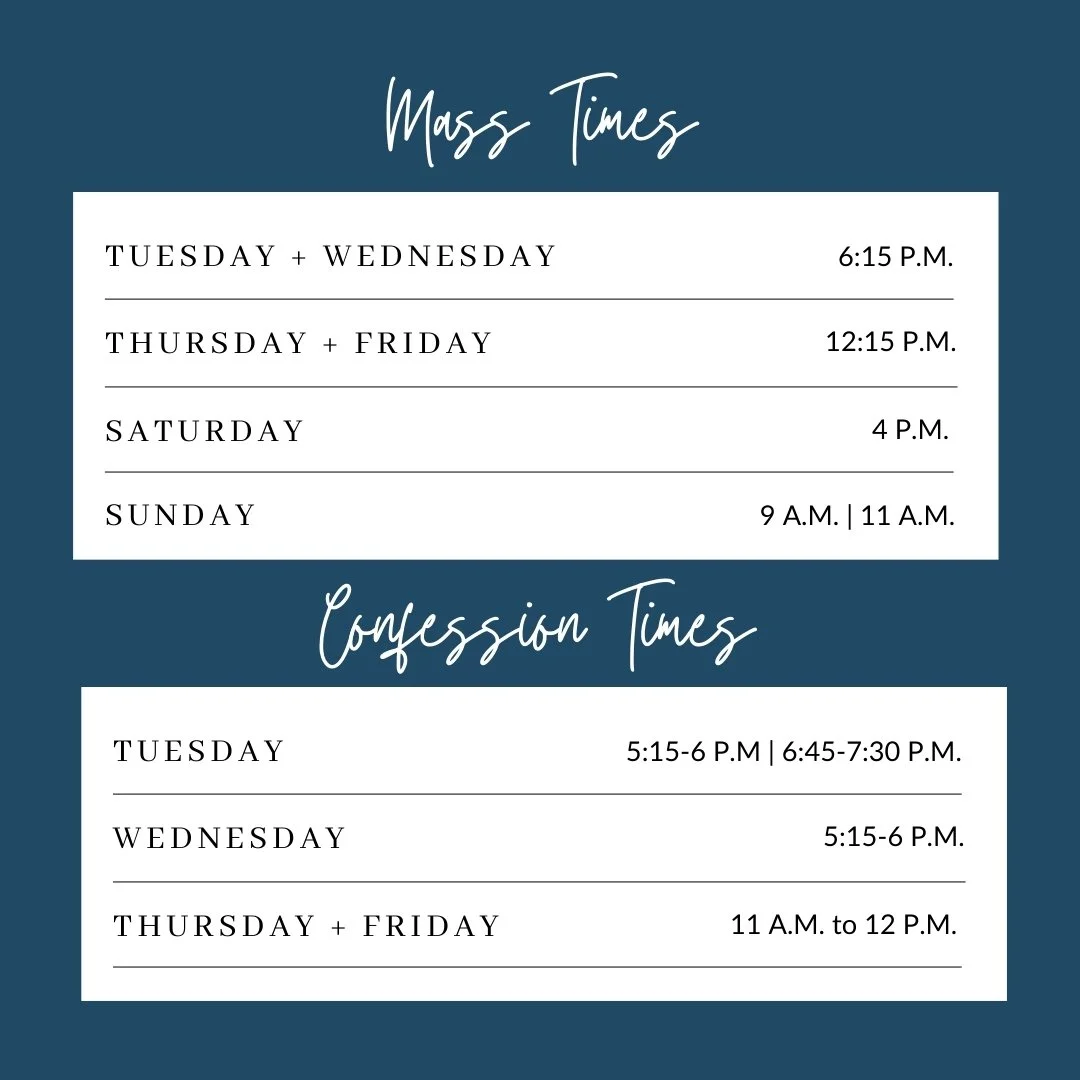New Mass Times — ST. ALPHONSUS PARISH