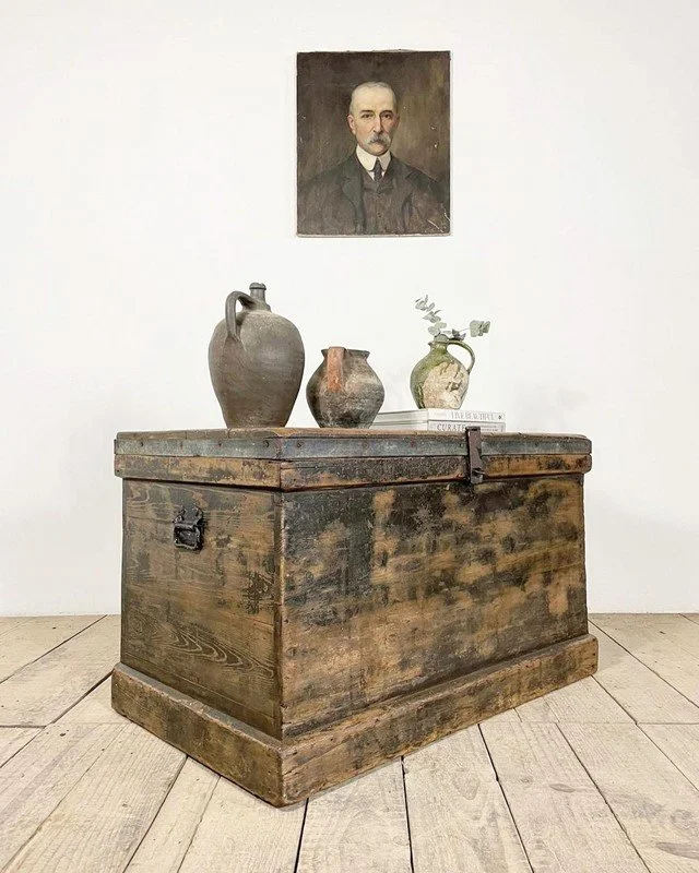 Victorian Antique Original Painted Trunk Coffee Table — Vintage Boathouse