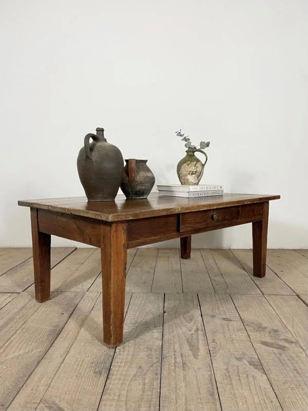 19th Century Antique Oak Coffee Table — Vintage Boathouse