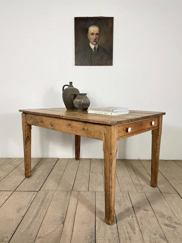 Victorian Antique Rustic Pine Kitchen Dining Table — Vintage Boathouse