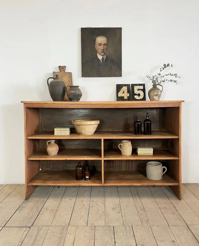 Vintage Solid Oak School Bookcase Shelving Unit — Vintage Boathouse