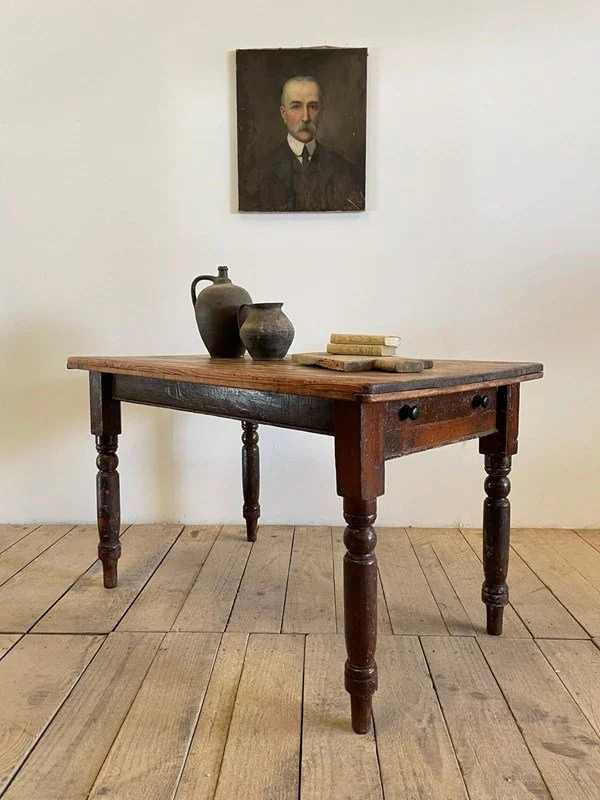 Victorian Antique Rustic Pine Kitchen Table — Vintage Boathouse