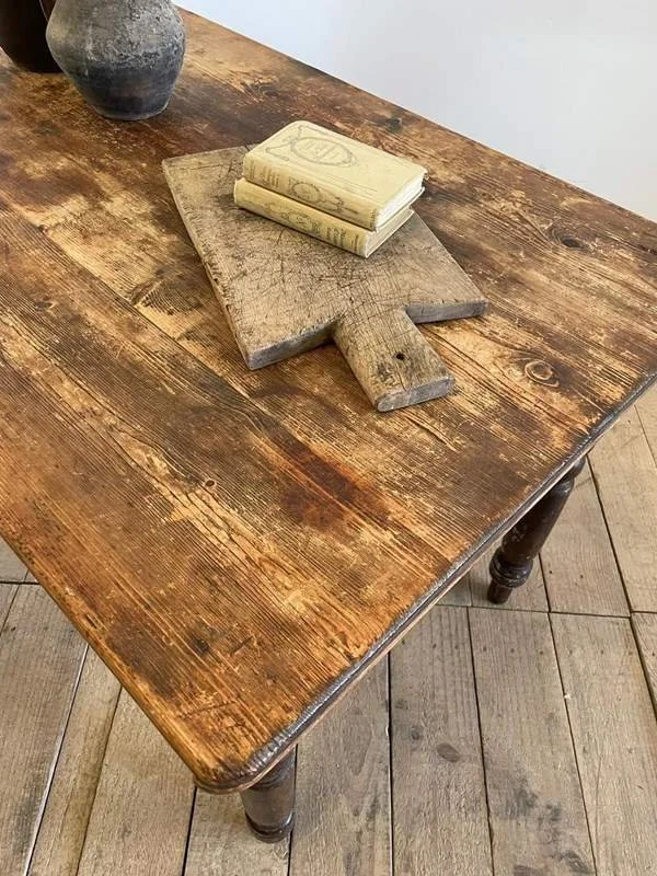Victorian Antique Rustic Pine Kitchen Table — Vintage Boathouse