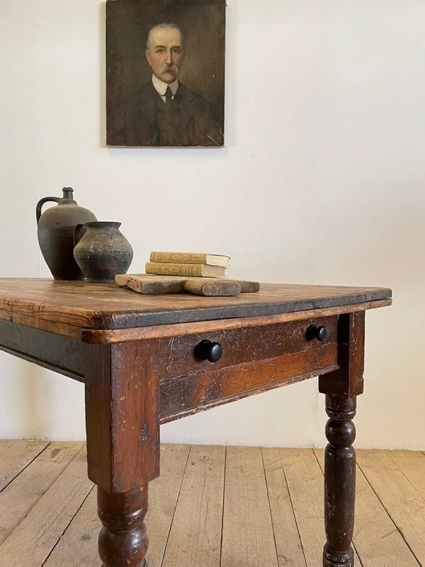 Victorian Antique Rustic Pine Kitchen Table — Vintage Boathouse