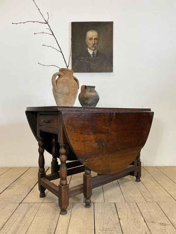 Georgian Antique Oak Gate Leg Kitchen Dining Table — Vintage Boathouse