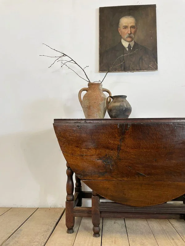 Georgian Antique Oak Gate Leg Kitchen Dining Table — Vintage Boathouse