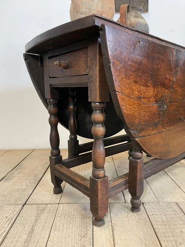 Georgian Antique Oak Gate Leg Kitchen Dining Table — Vintage Boathouse