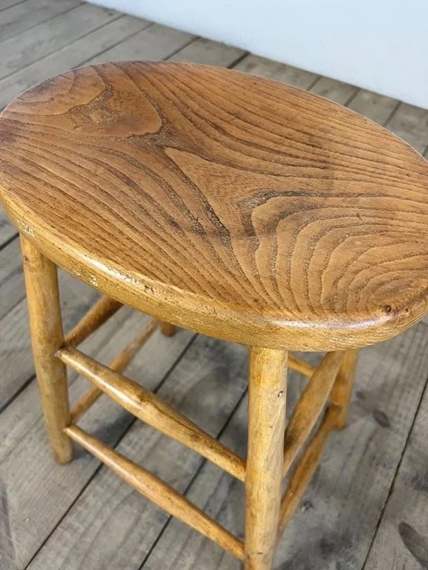 Vintage Mid Century Beech & Elm Ercol Stool — Vintage Boathouse