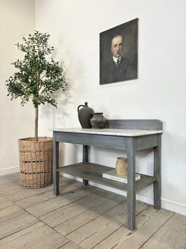 Vintage Antique French Marble Top Washstand Table — Vintage Boathouse