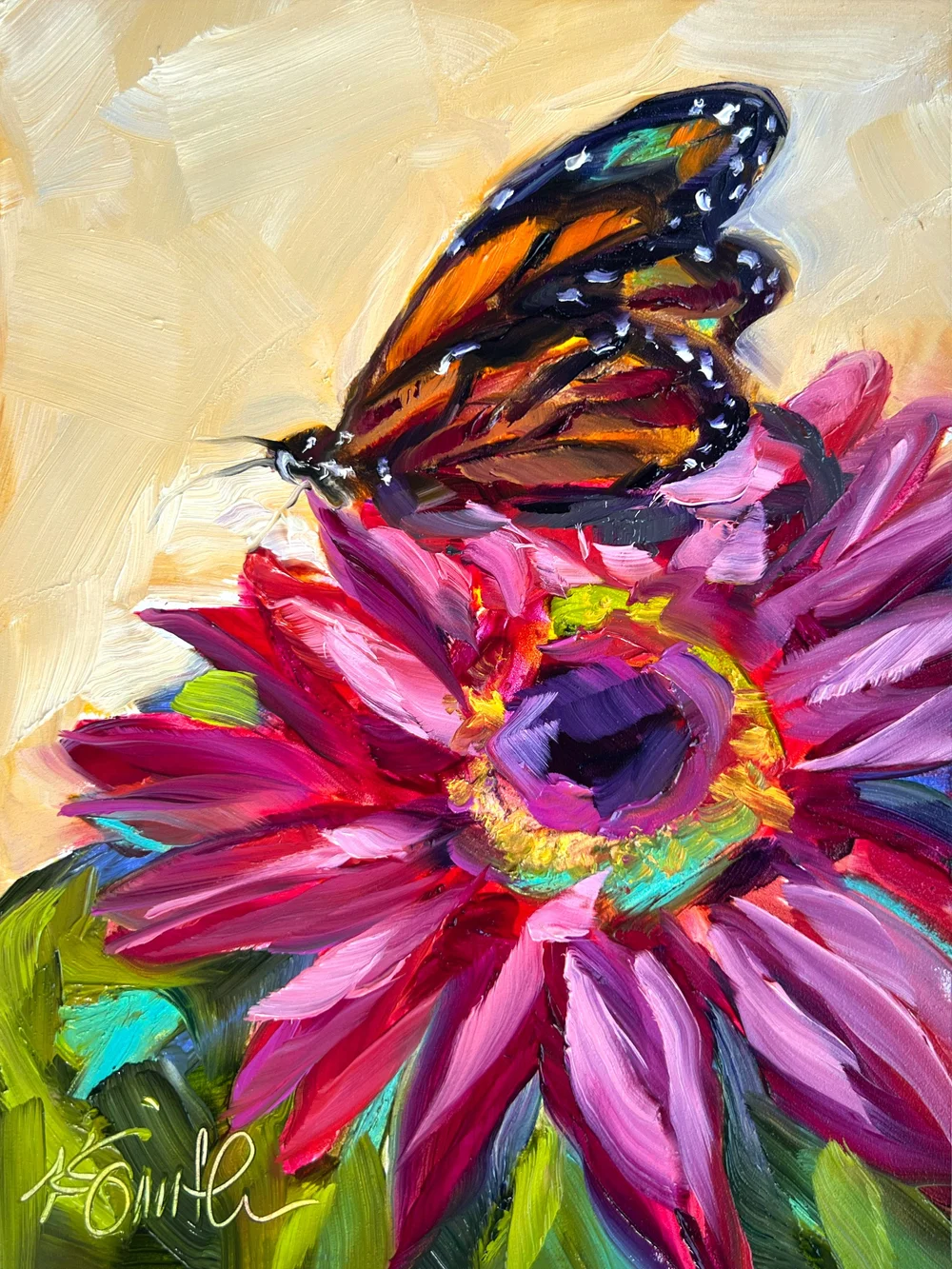 Monarch butterfly oil painting demo — Kim Smith Fine Art | Contemporary ...