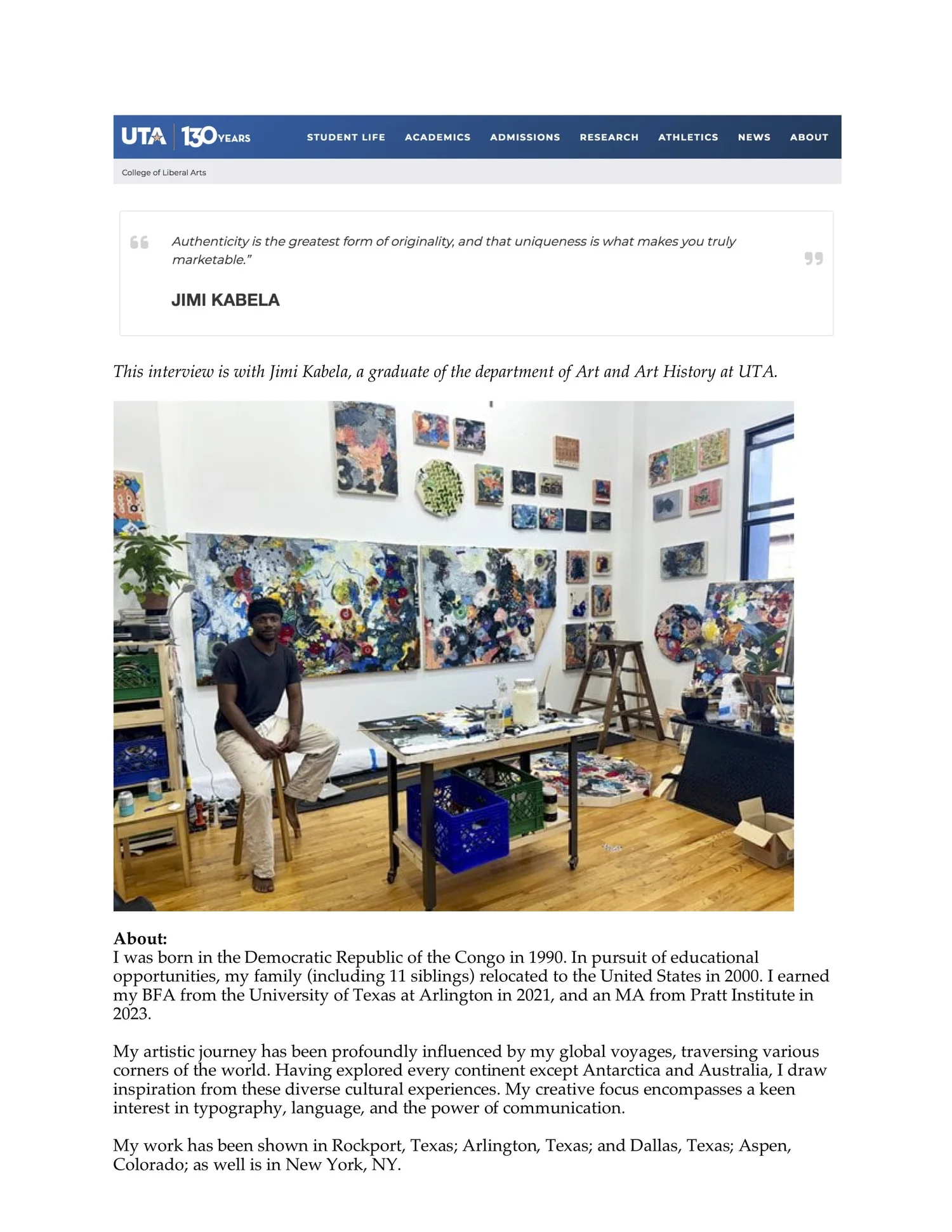 Exhibition - Jimmy Kabela - Artist Page — Nancy Hoffman Gallery