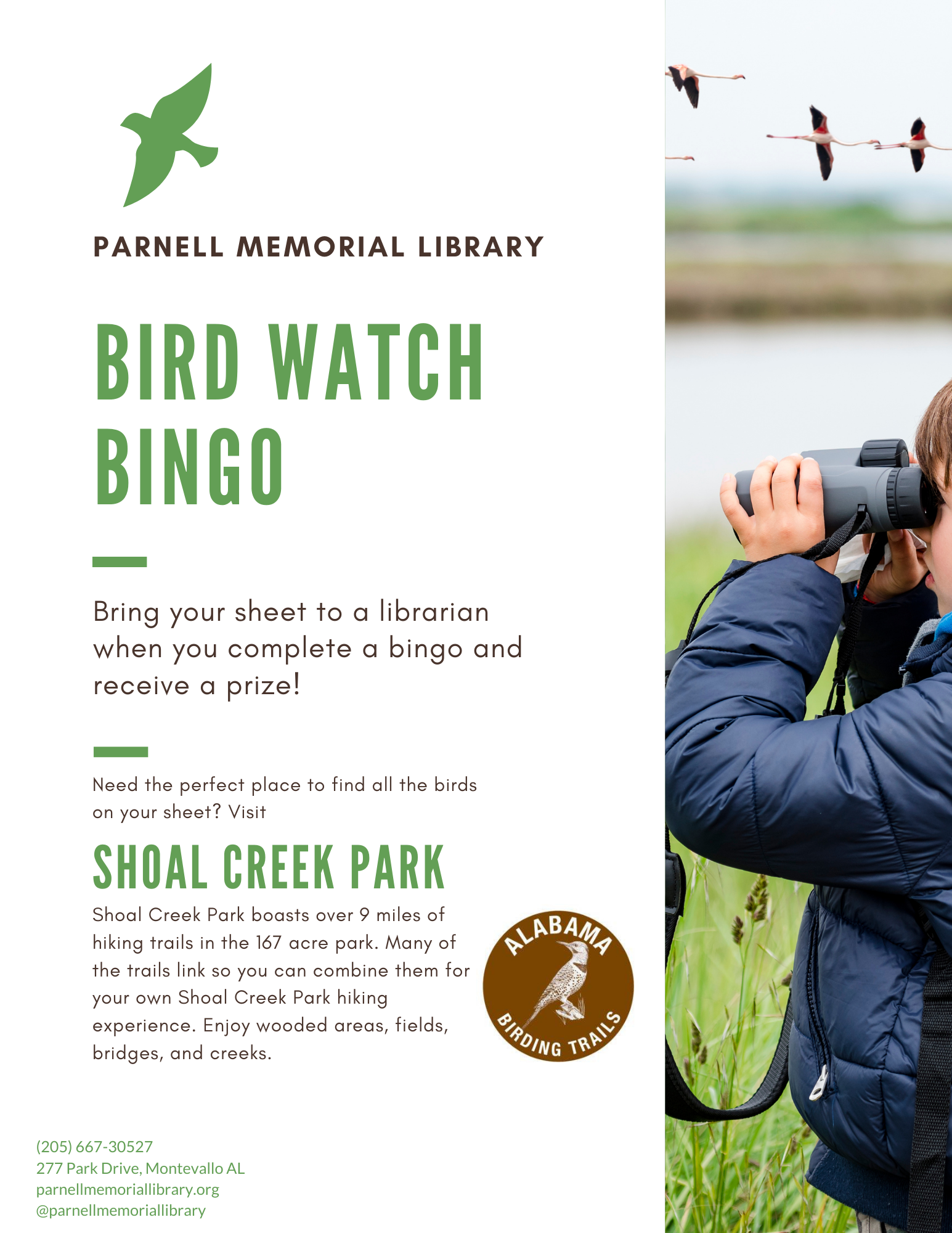 Bird Watch Bingo — Parnell Memorial Library
