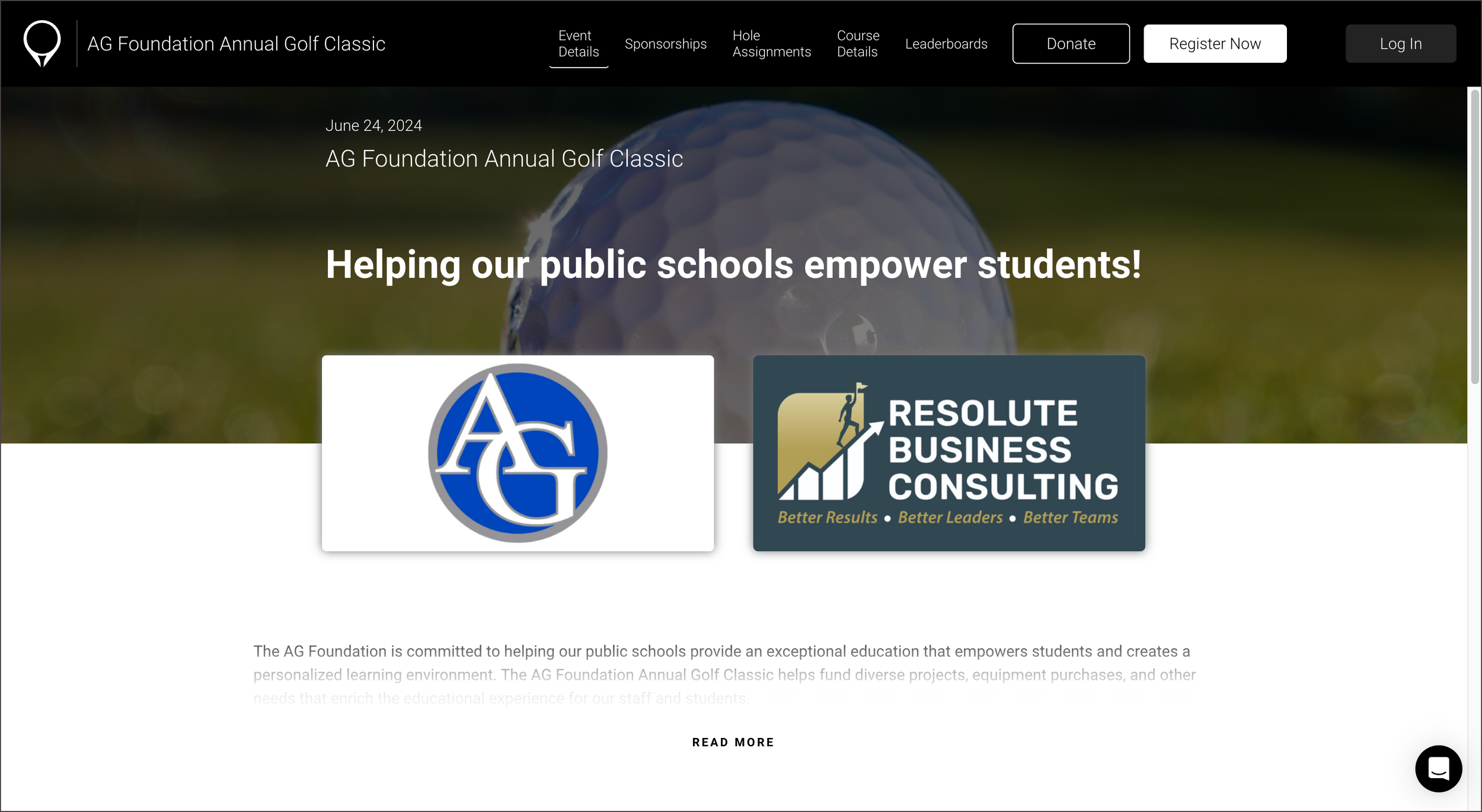 Golf Tournament Website — GolfStatus