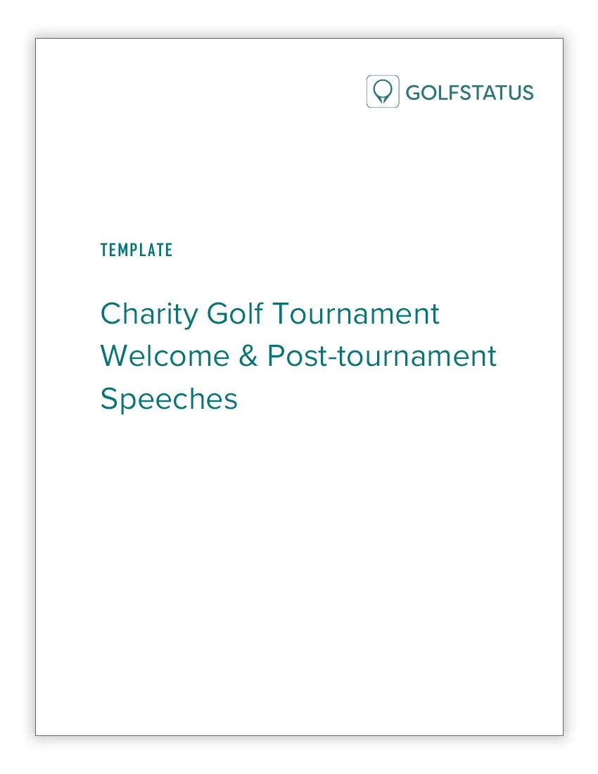 Template - Charity Golf Tournament Welcome & Post-Tournament Speeches ...