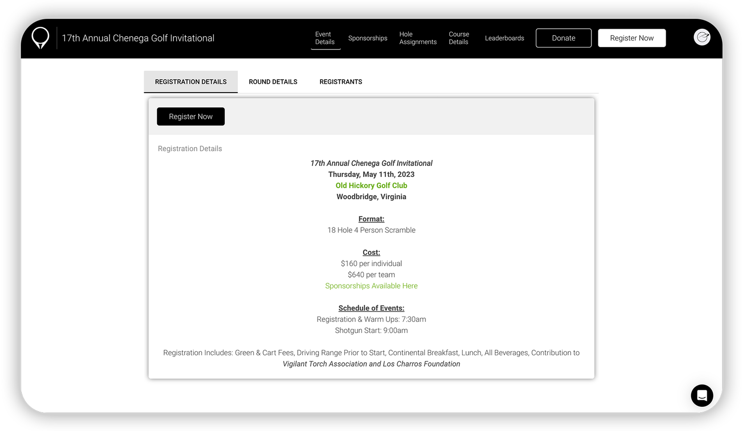 Golf Tournament Website — GolfStatus