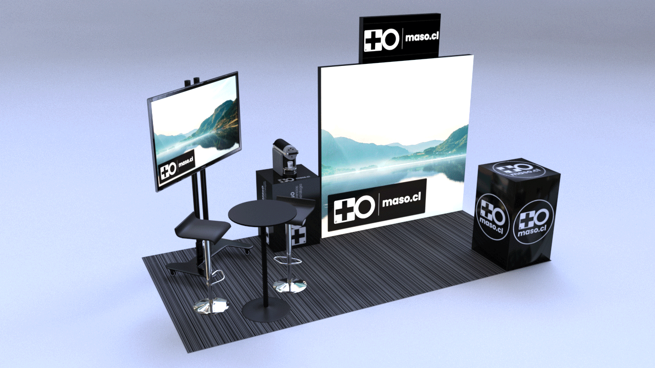 Stand Silver con Pantallas Digitales Premium Corporativo — MásO Stands ...
