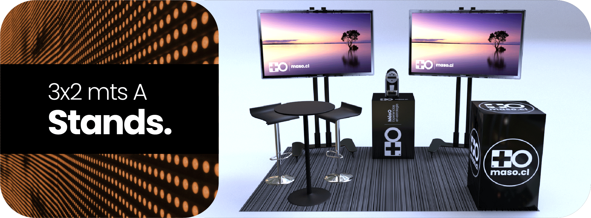 Stands con Pantallas Digitales para Eventos y Expos — MásO Stands ...