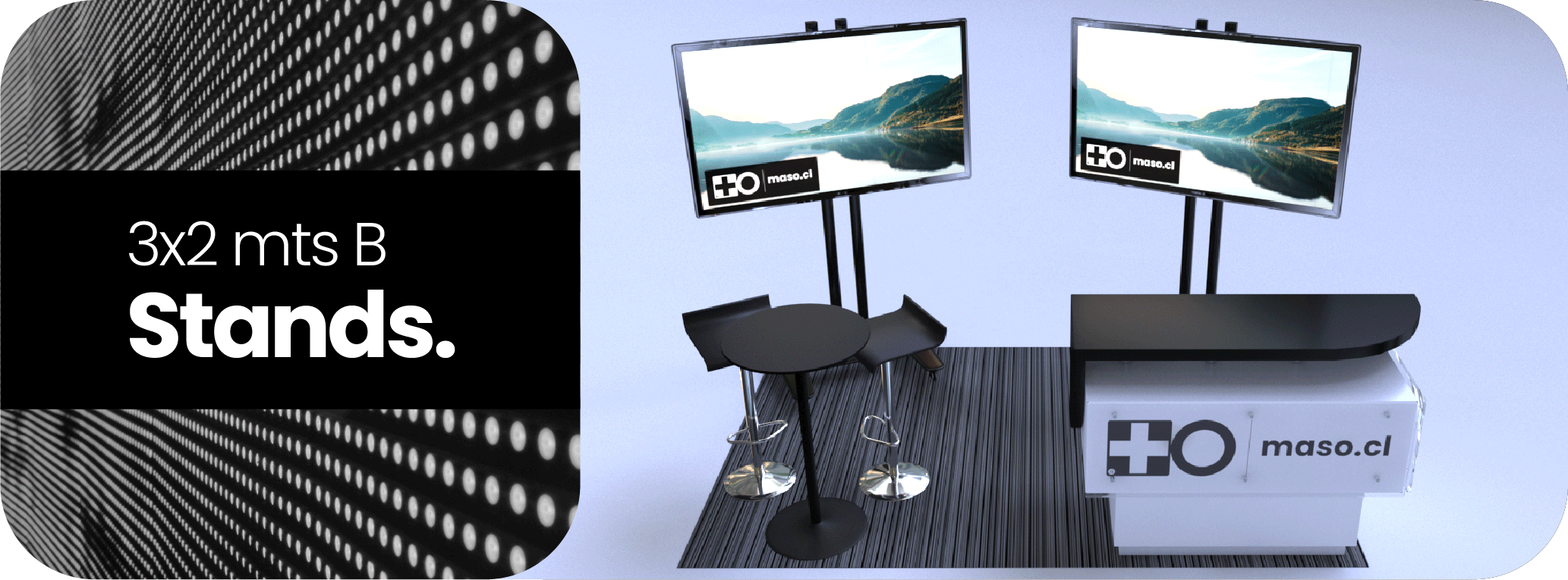 Stands con Pantallas Digitales para Eventos y Expos — MásO Stands ...