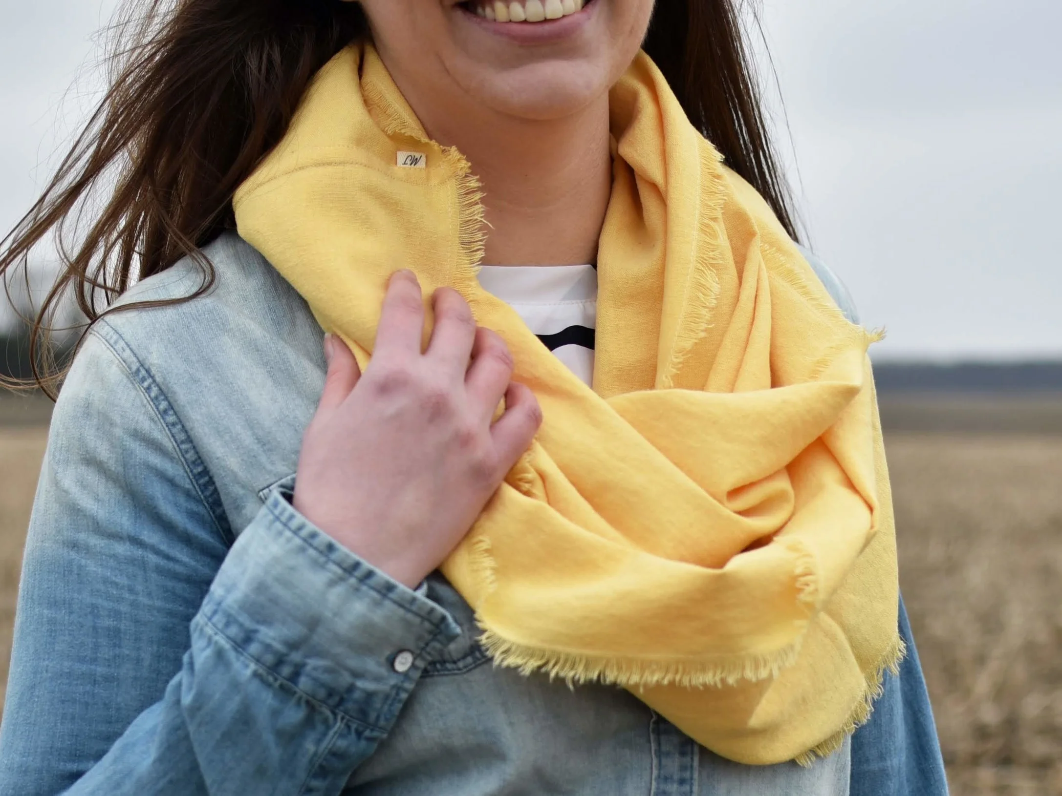 Yellow Linen Infinity Scarf — Maegan Jeanette