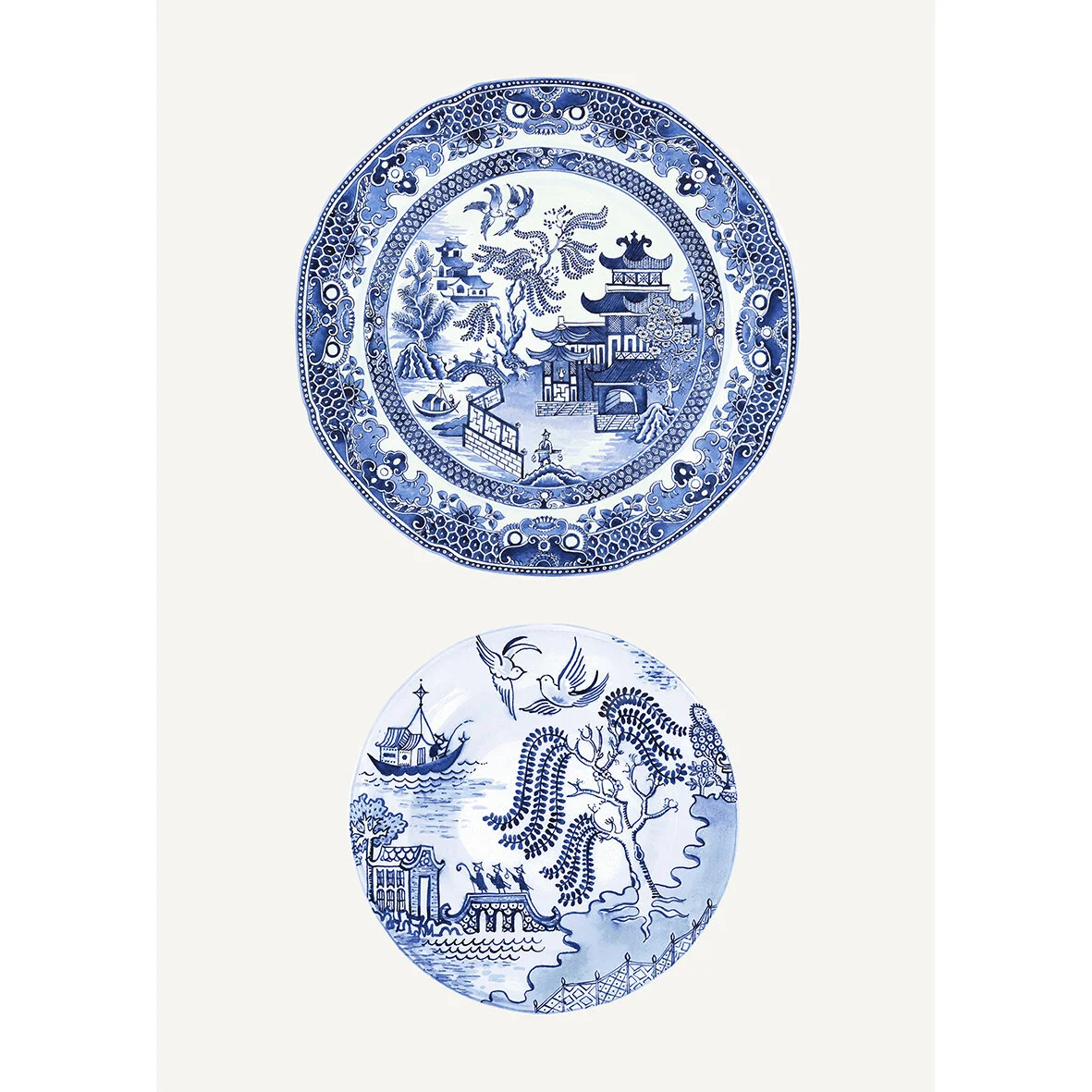 Willow Plates // A4 or A3 fine art print — Lucy King Design