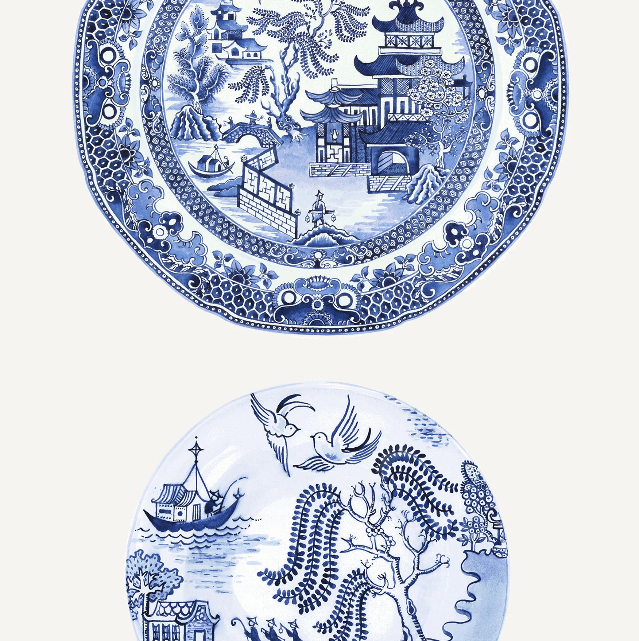 Willow Plates // A4 or A3 fine art print — Lucy King Design