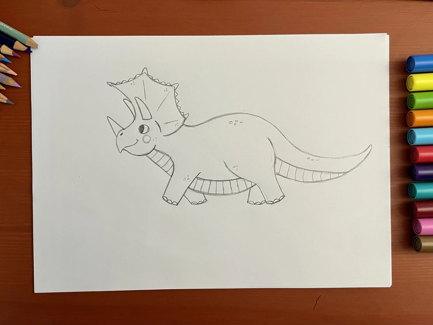 How to Draw a Dinosaur - Triceratops — Tarsila Krüse - Illustration ...