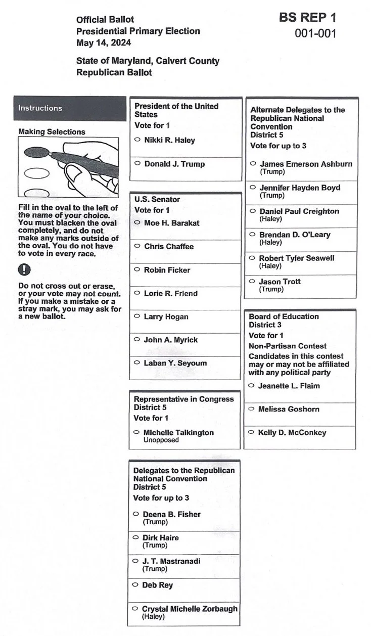 Voter Info. — Calvert County Republican Party