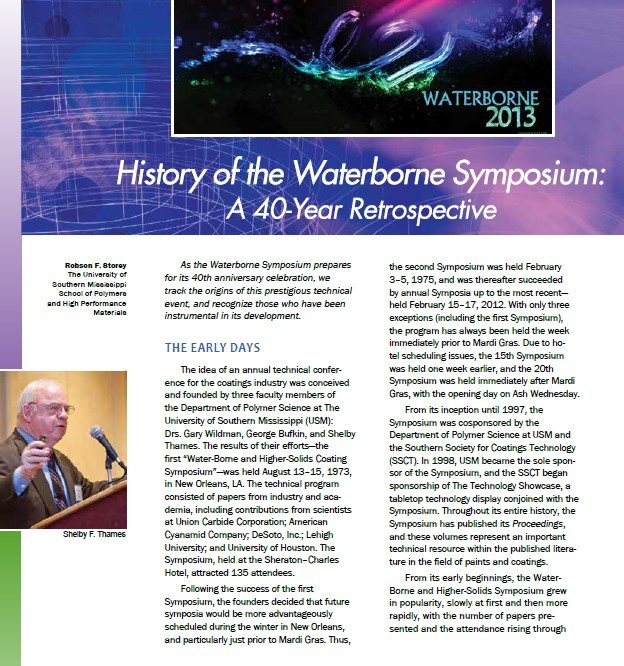 History of the Waterborne Symposium — The Waterborne Symposium