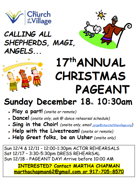 Annual Christmas Pageant — The Church of the Village