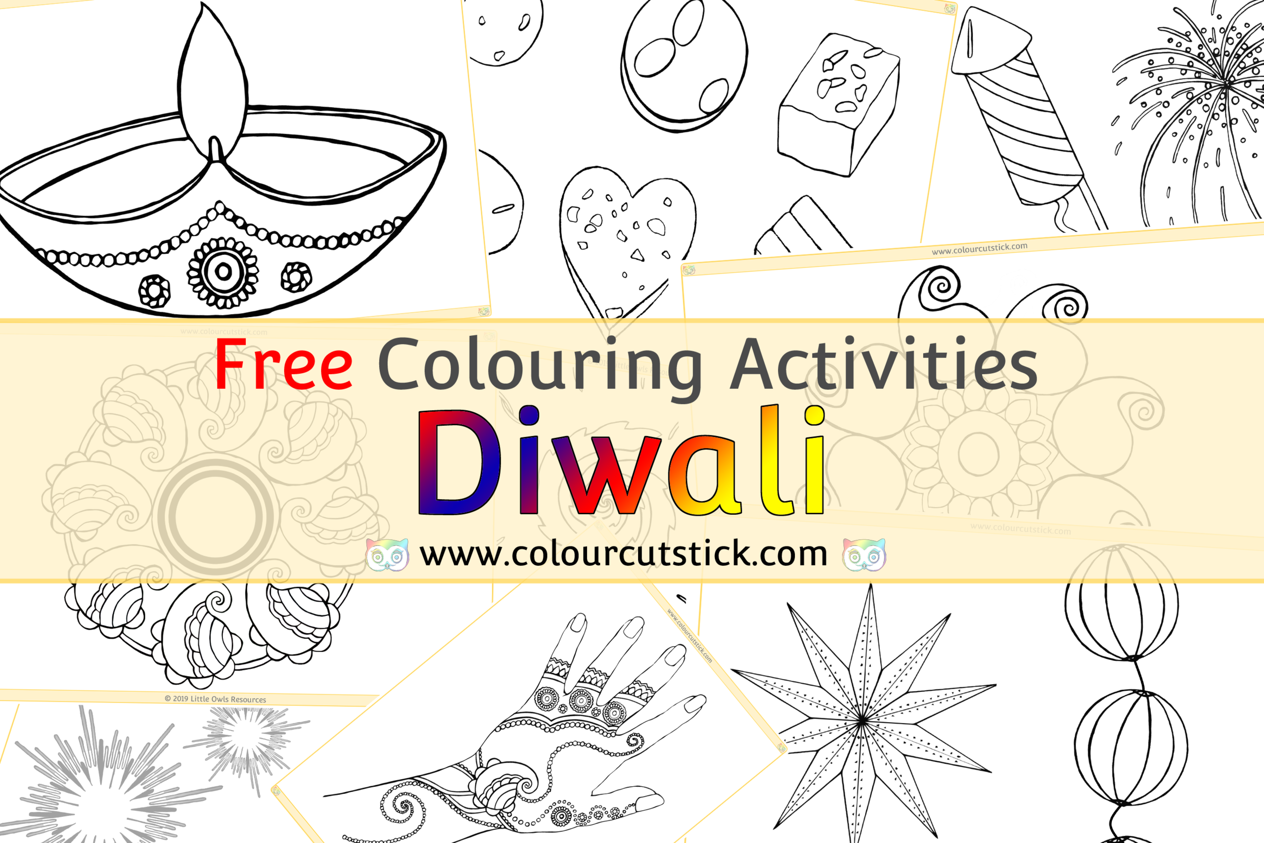 FREE Diwali Colouring/Coloring Pages - for children, kids, toddlers ...