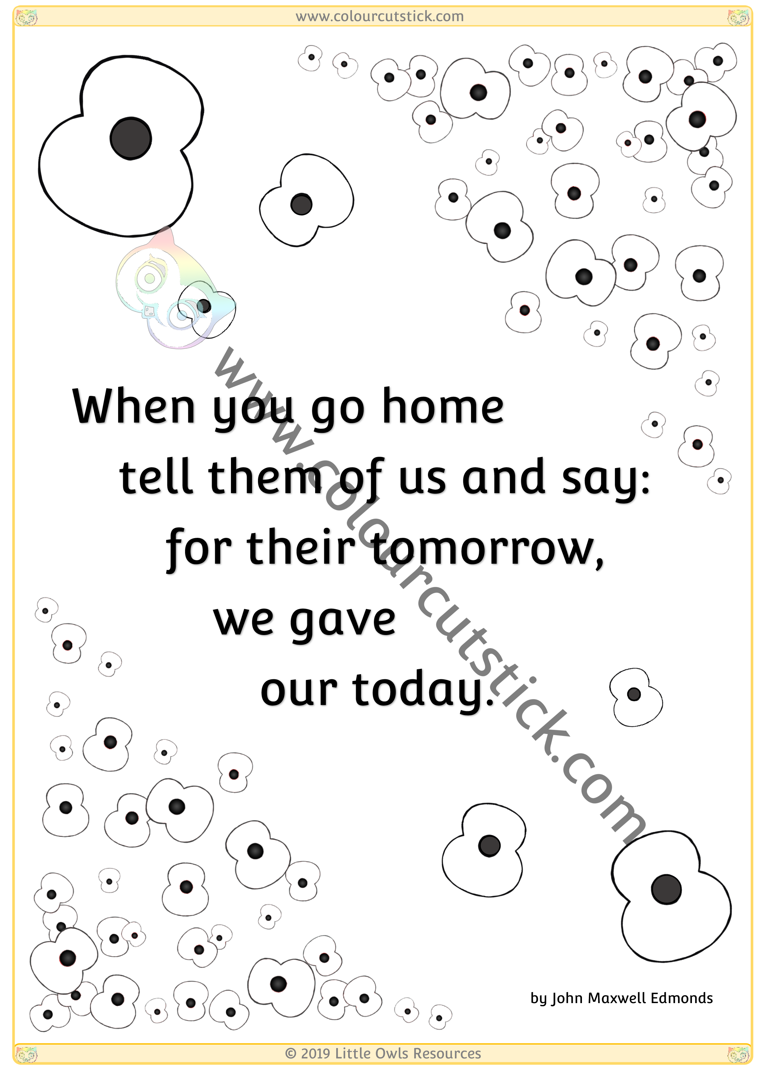FREE Remembrance Day Colouring Pages - for children, kids, toddlers ...