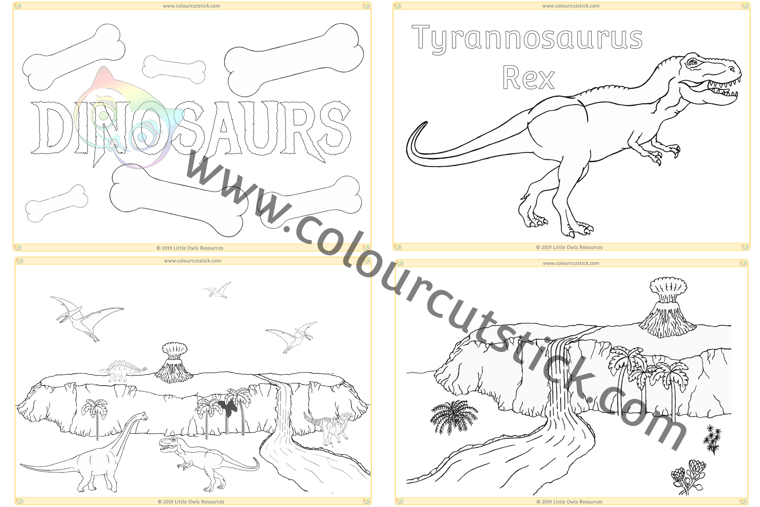 FREE Dinosaurs Colouring/Coloring Pack - for Children, Preschool, Early ...