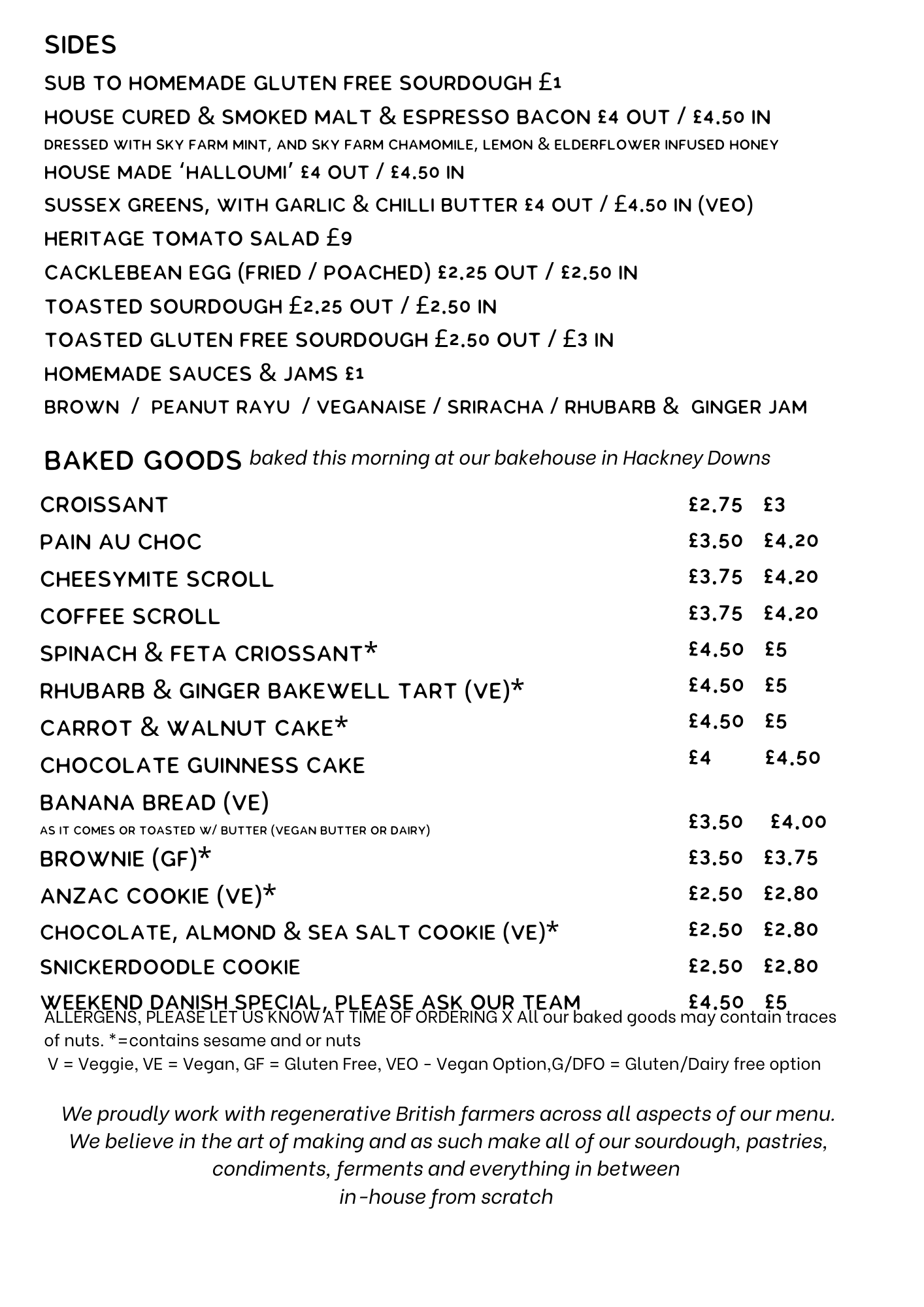 dalston menu — Brunswick East