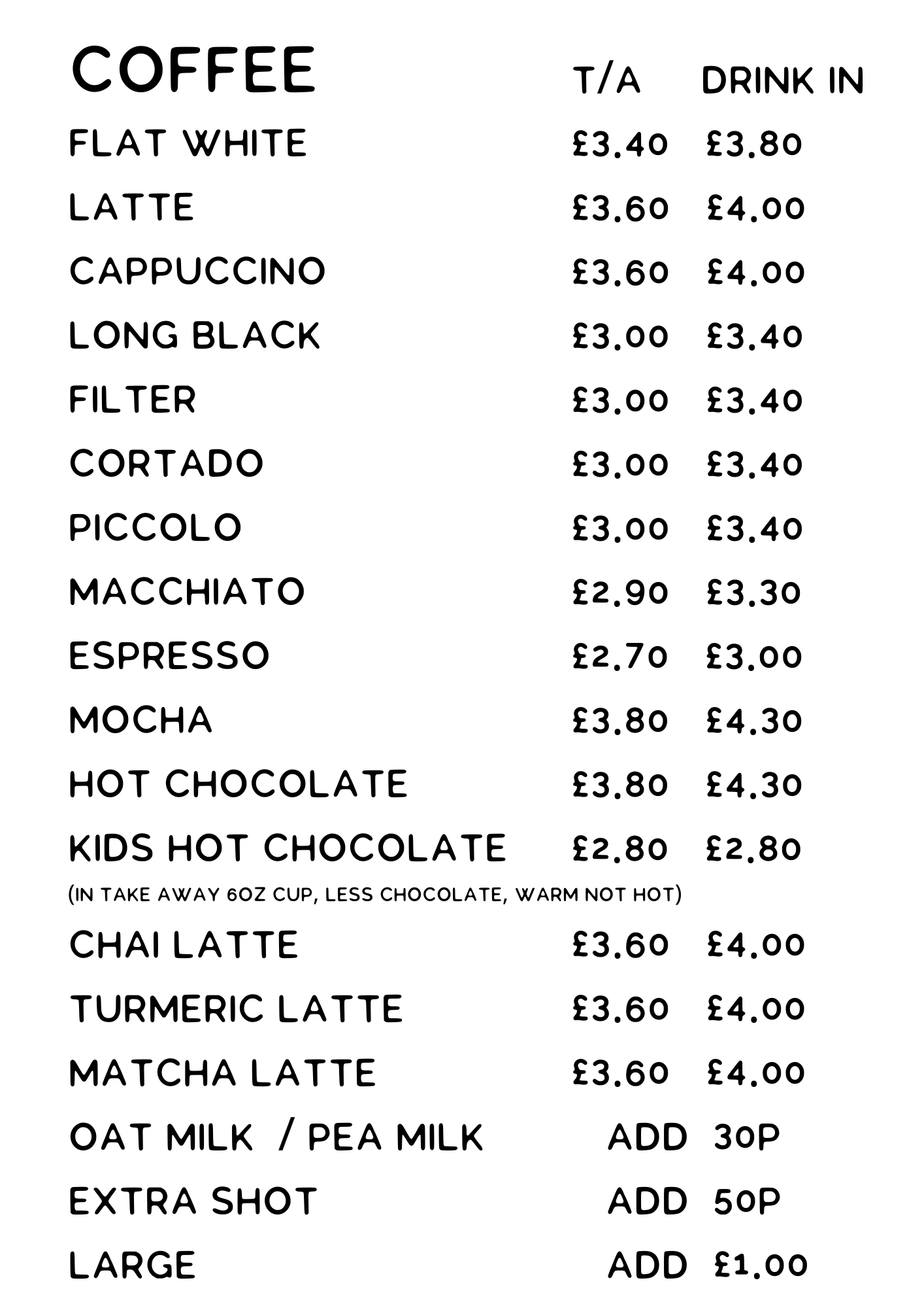 bakehouse menu — Brunswick East