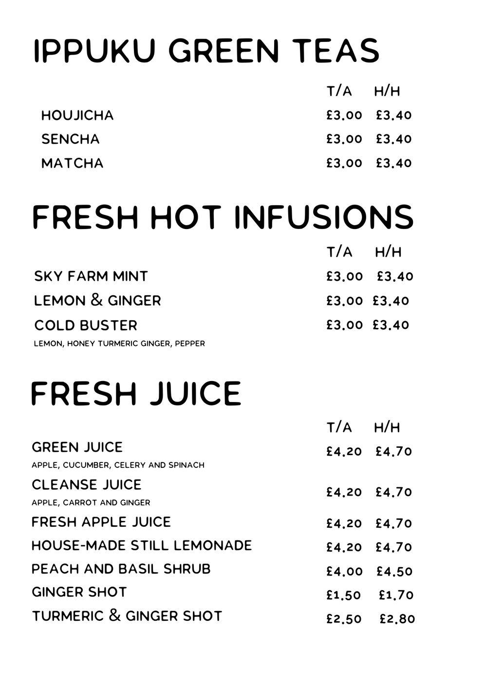 dalston menu — Brunswick East