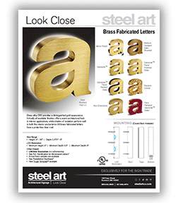 Fabricated Brass — Steel Art Company