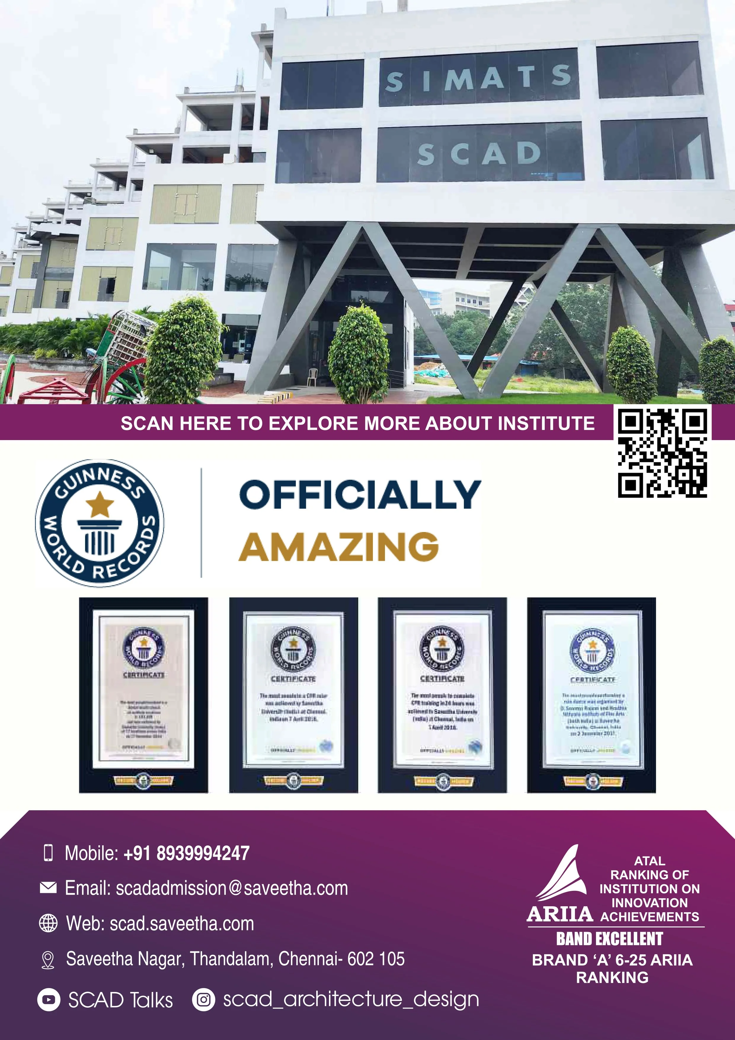 Admission — Architecture & Design @ Saveetha