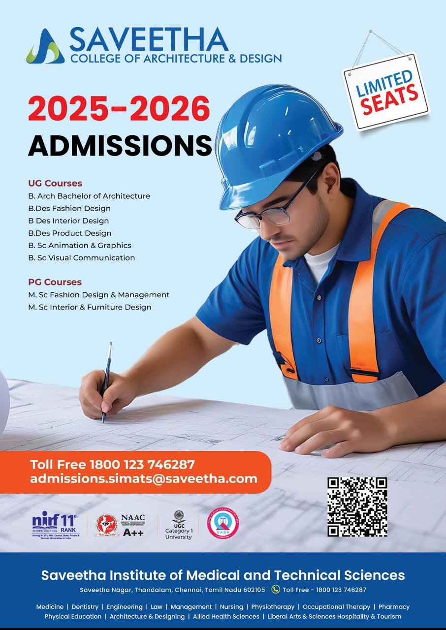 Admission — Architecture & Design @ Saveetha