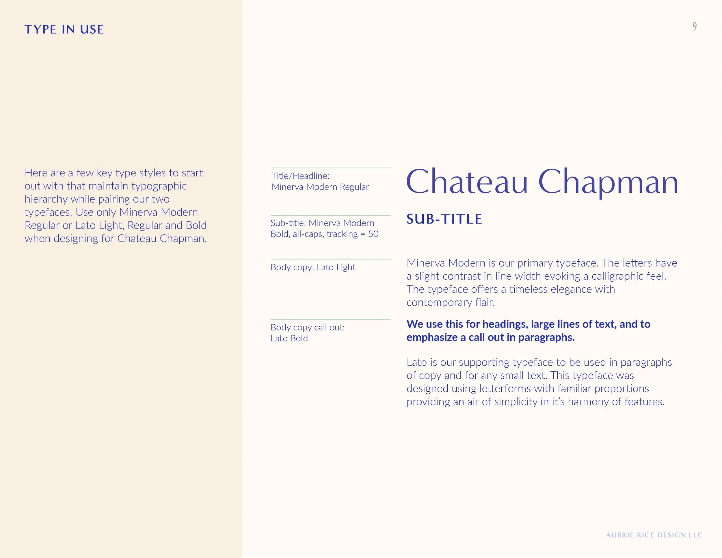 Chateau Chapman Logo + Brand Design — Aubrie Rice Design