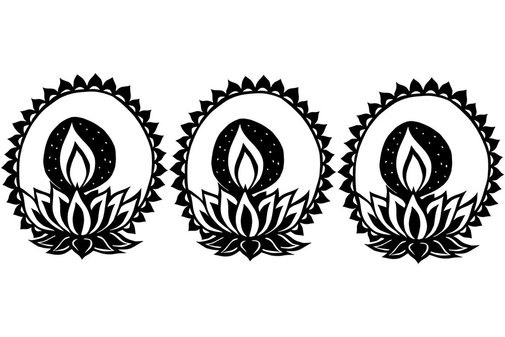 Deepam Clipart Black And White Flower