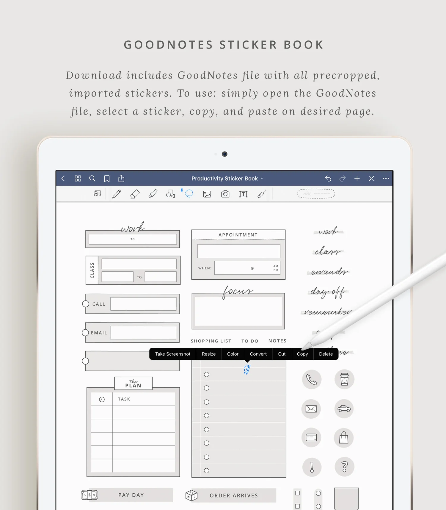 Productivity Digital Stickers — Dash Planner