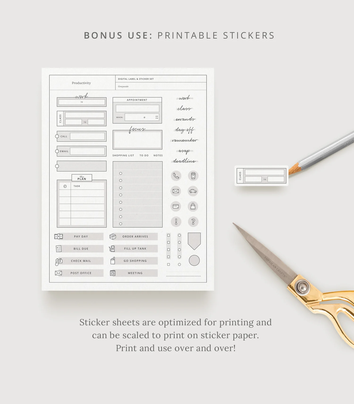 Productivity Digital Stickers — Dash Planner