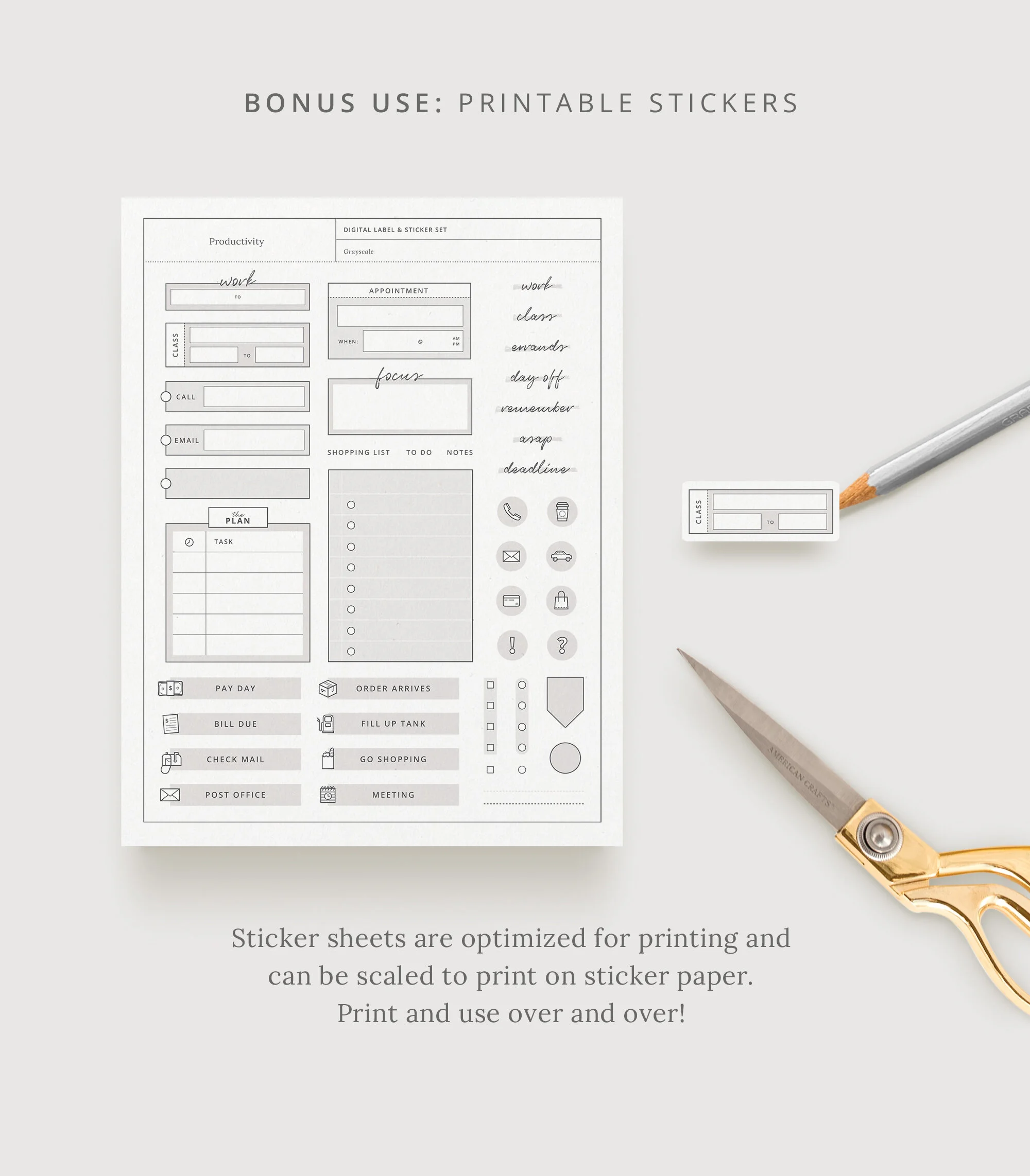 Productivity Digital Stickers — Dash Planner