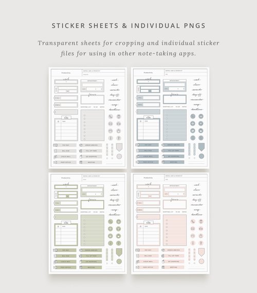 Productivity Digital Stickers — Dash Planner