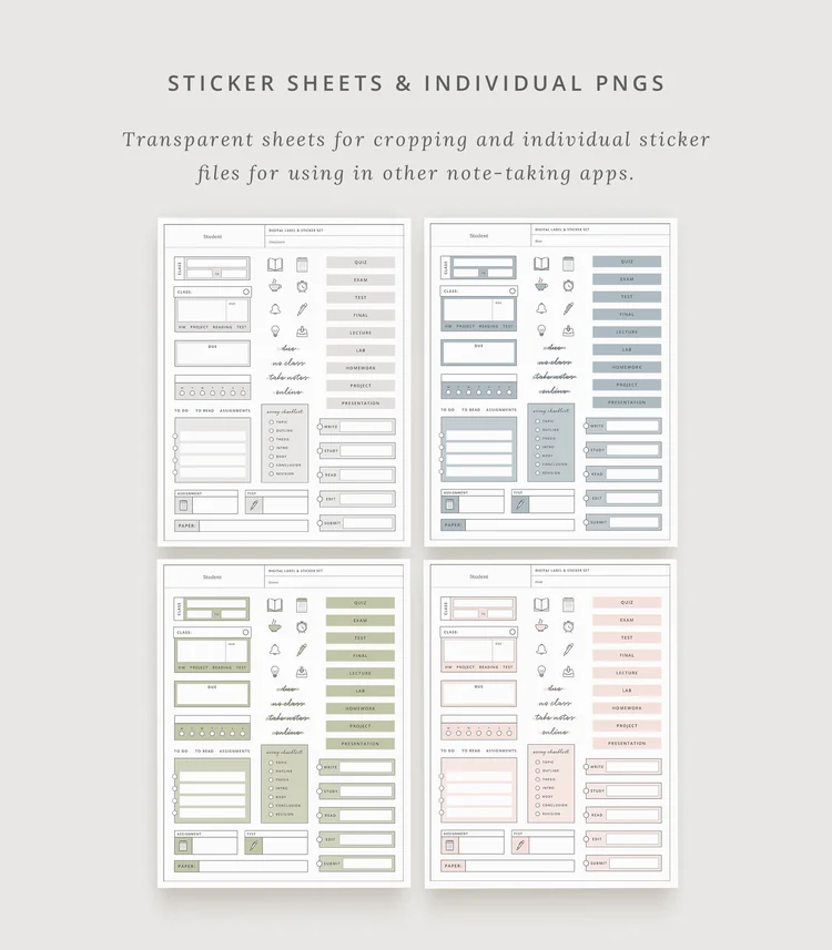 Digital Stickers for Students - GoodNotes Stickers — Dash Planner