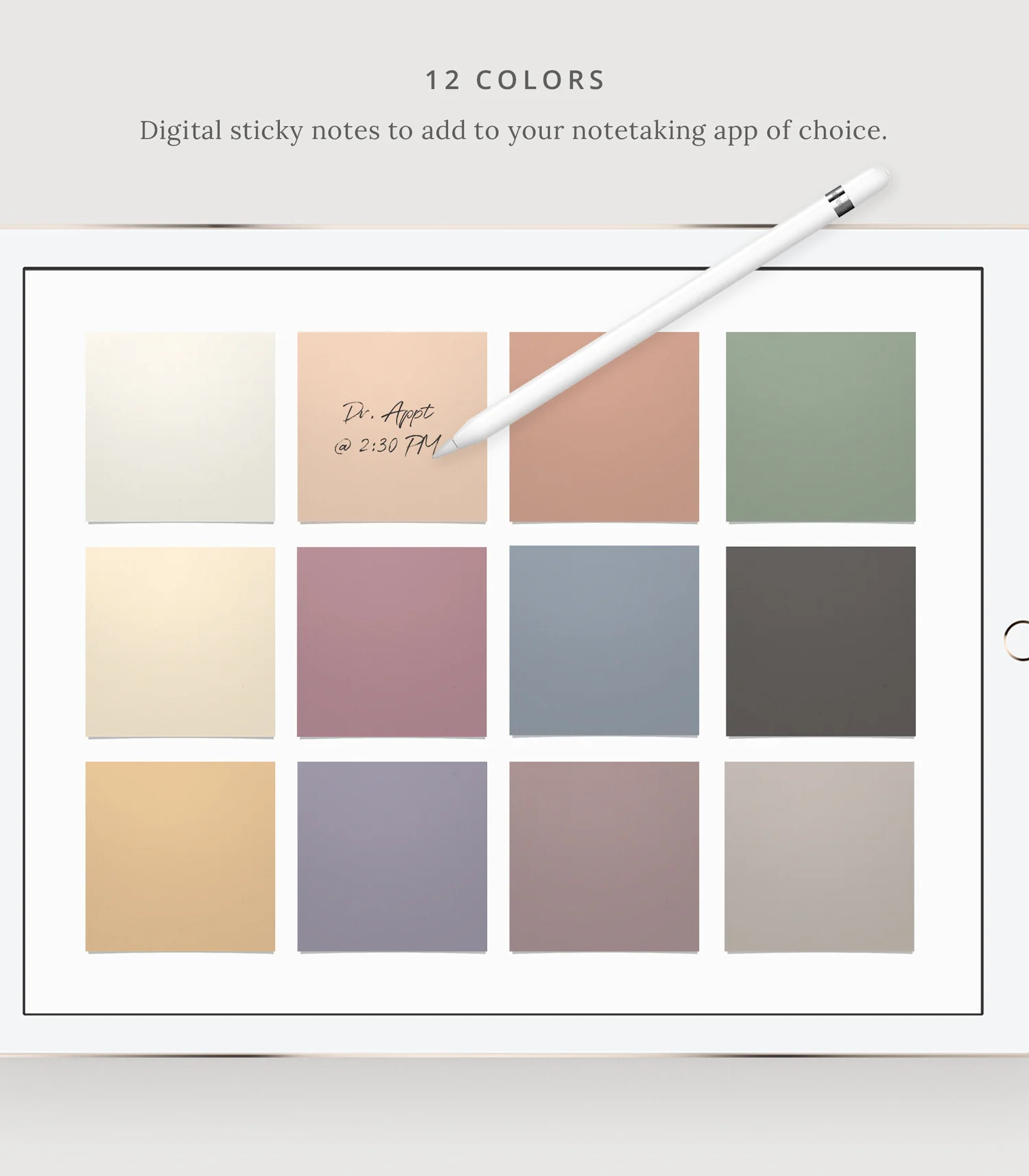 Digital Sticky Notes - Pastel Earth-tones — Dash Planner
