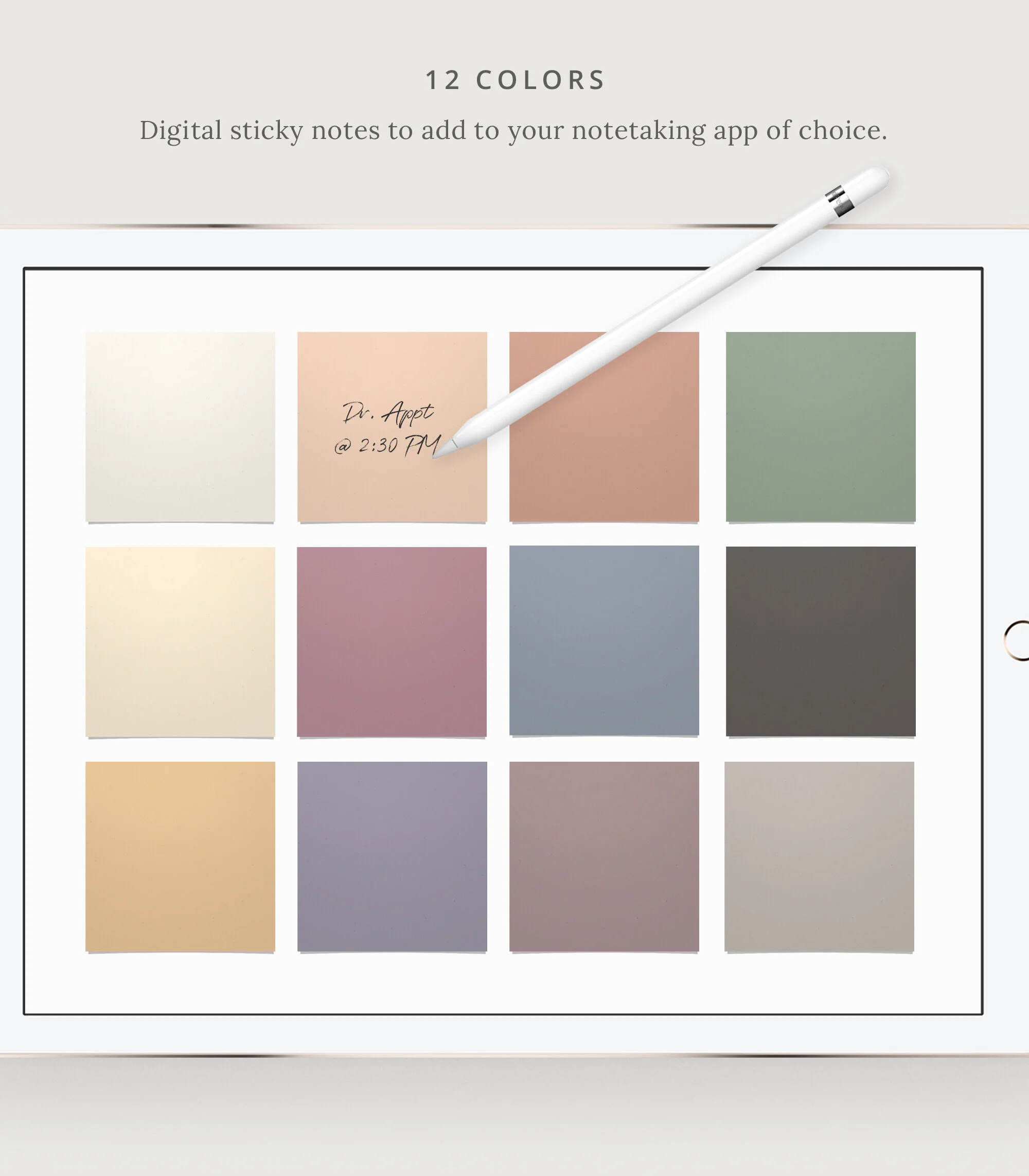 Digital Sticky Notes - Pastel Earth-tones — Dash Planner