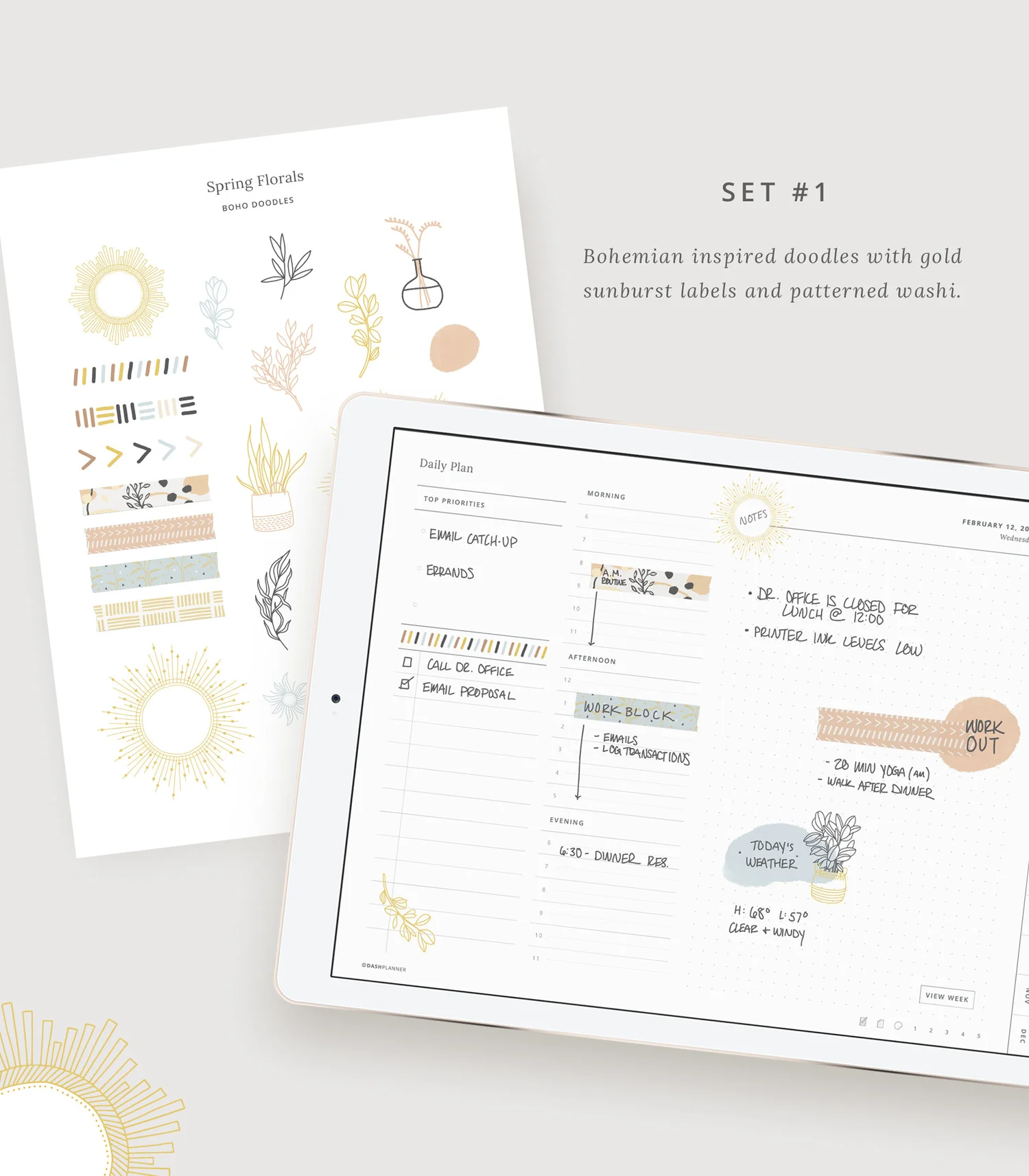 Spring Floral Digital Stickers — Dash Planner